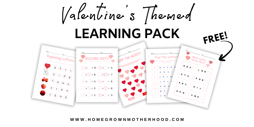 Valentine's Themed Learning Pack