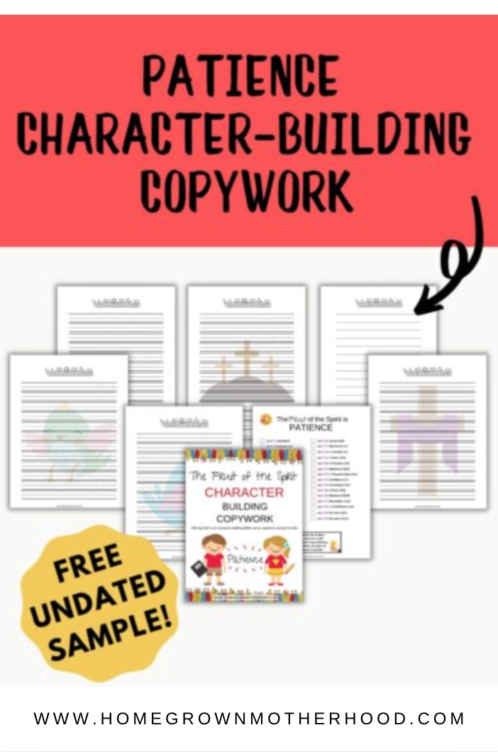 Patience Character Copywork