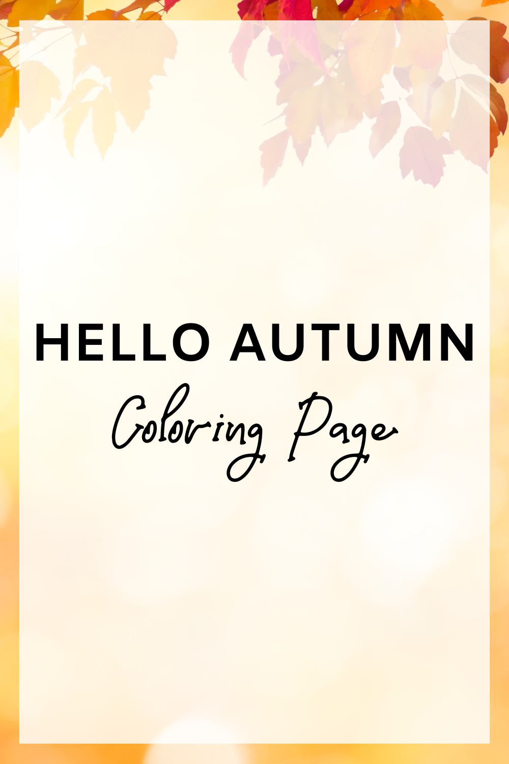 Hello Autumn Coloring Page