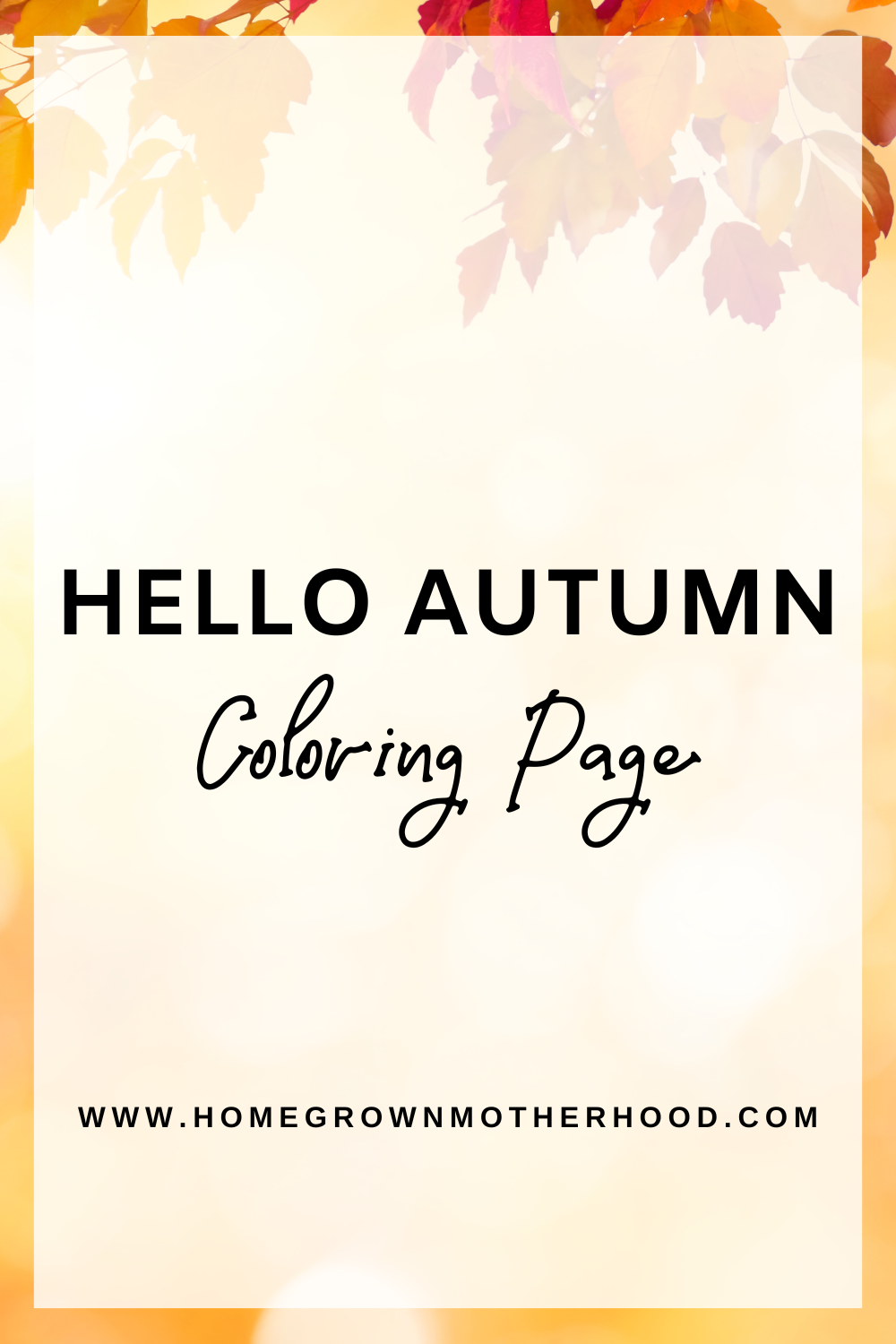 Hello Autumn Coloring Page