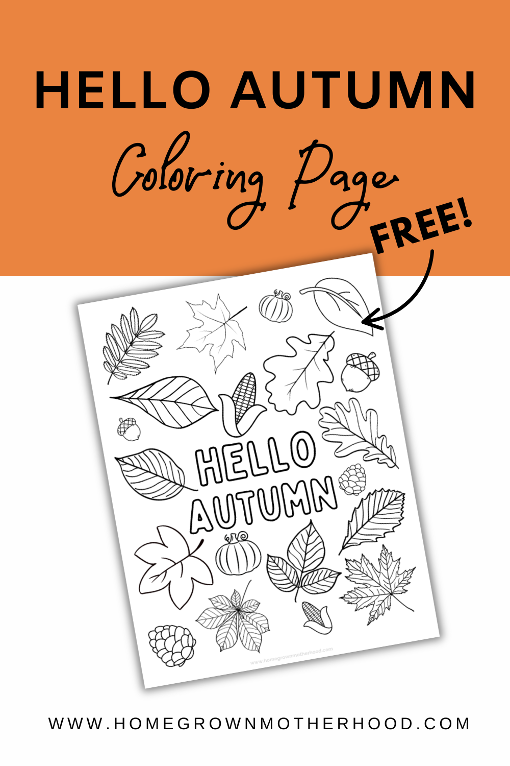 Hello Autumn Coloring Page
