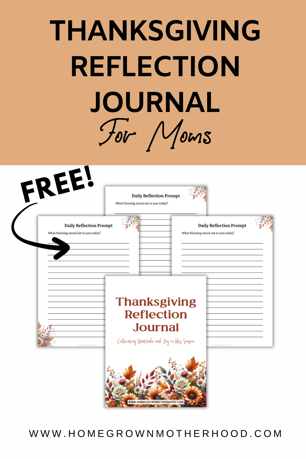 Thanksgiving Reflection Journal for Moms | Christian Gratitude Journal ...