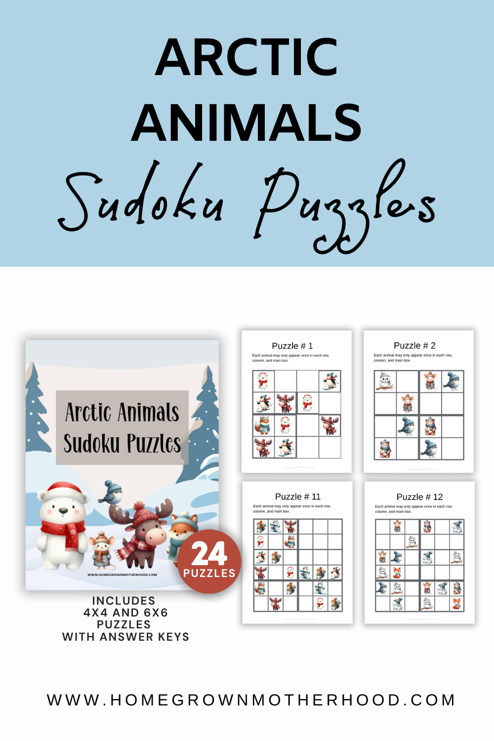 Arctic Animals Sudoku Puzzles