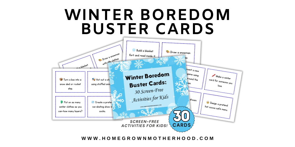 Winter Boredom Buster Cards