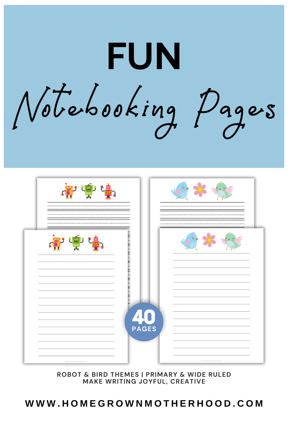 Fun Notebooking Pages for Homeschool Writing